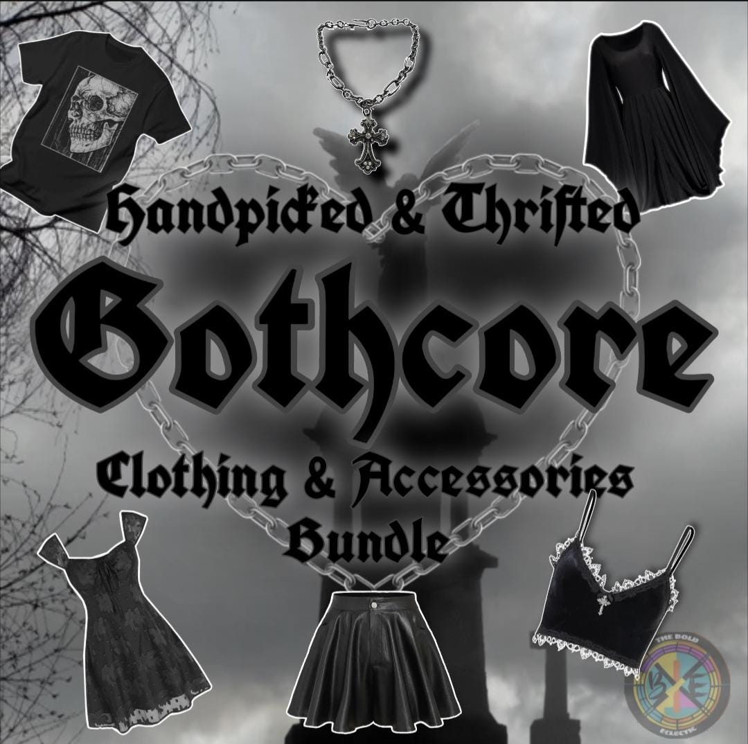 Gothcore Aesthetic Handpicked Thrifted Handmade Vintage Clothing Accessories Jewelry Unstyled ...