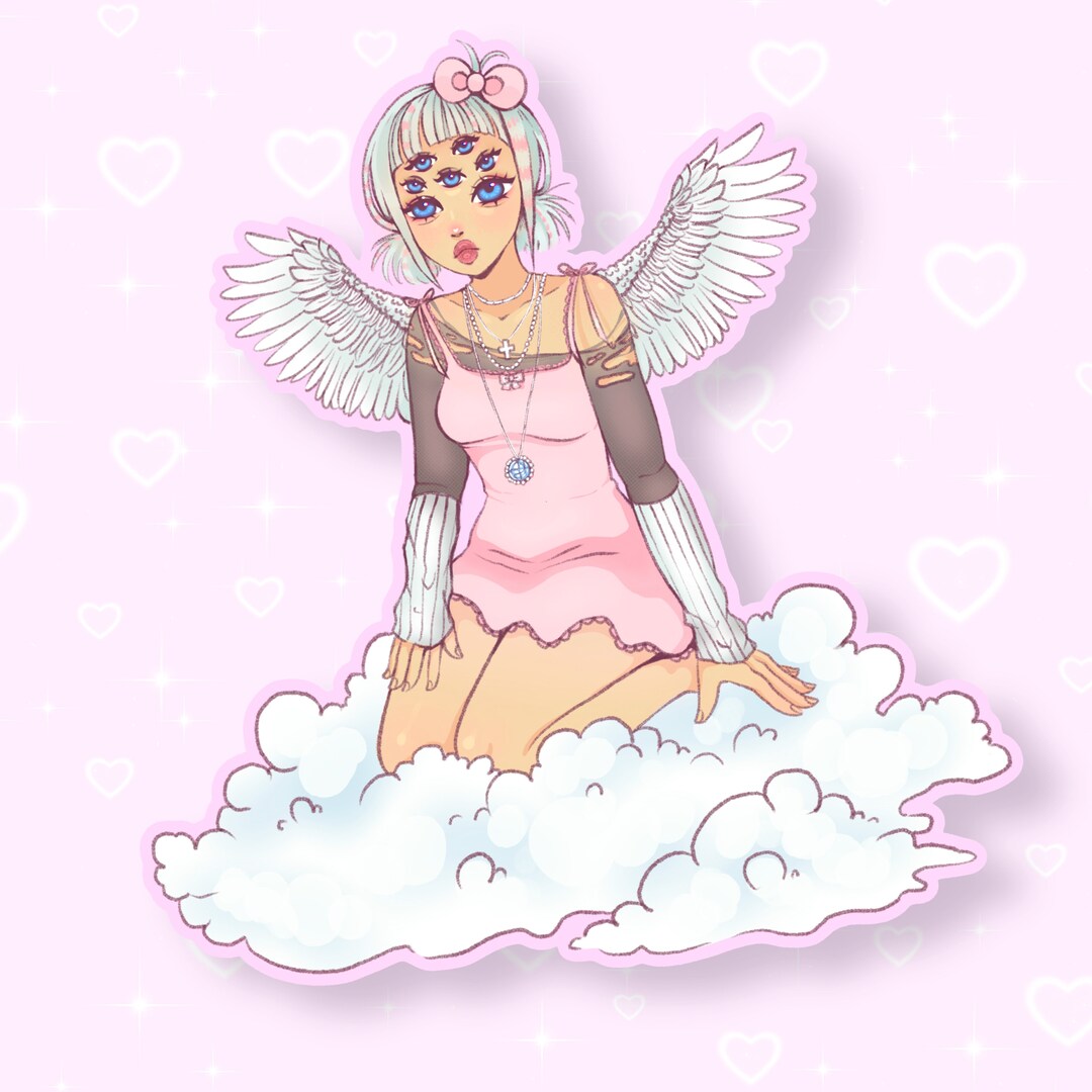 Angel Holographic Vinyl Sticker, Decal for Laptops, Water Bottles ...