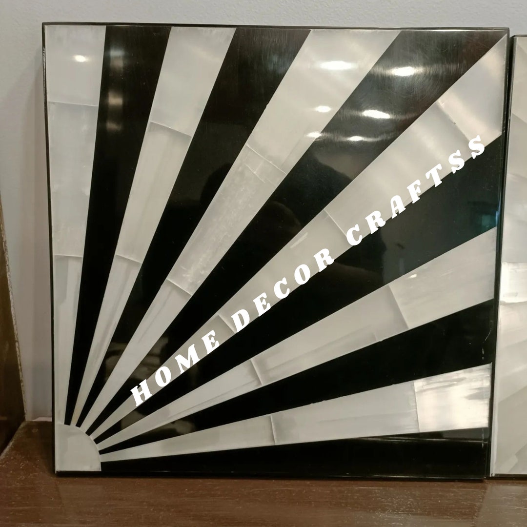 Selenite Square Table Top With Sun Rays Pattern Perfect for Coffee ...