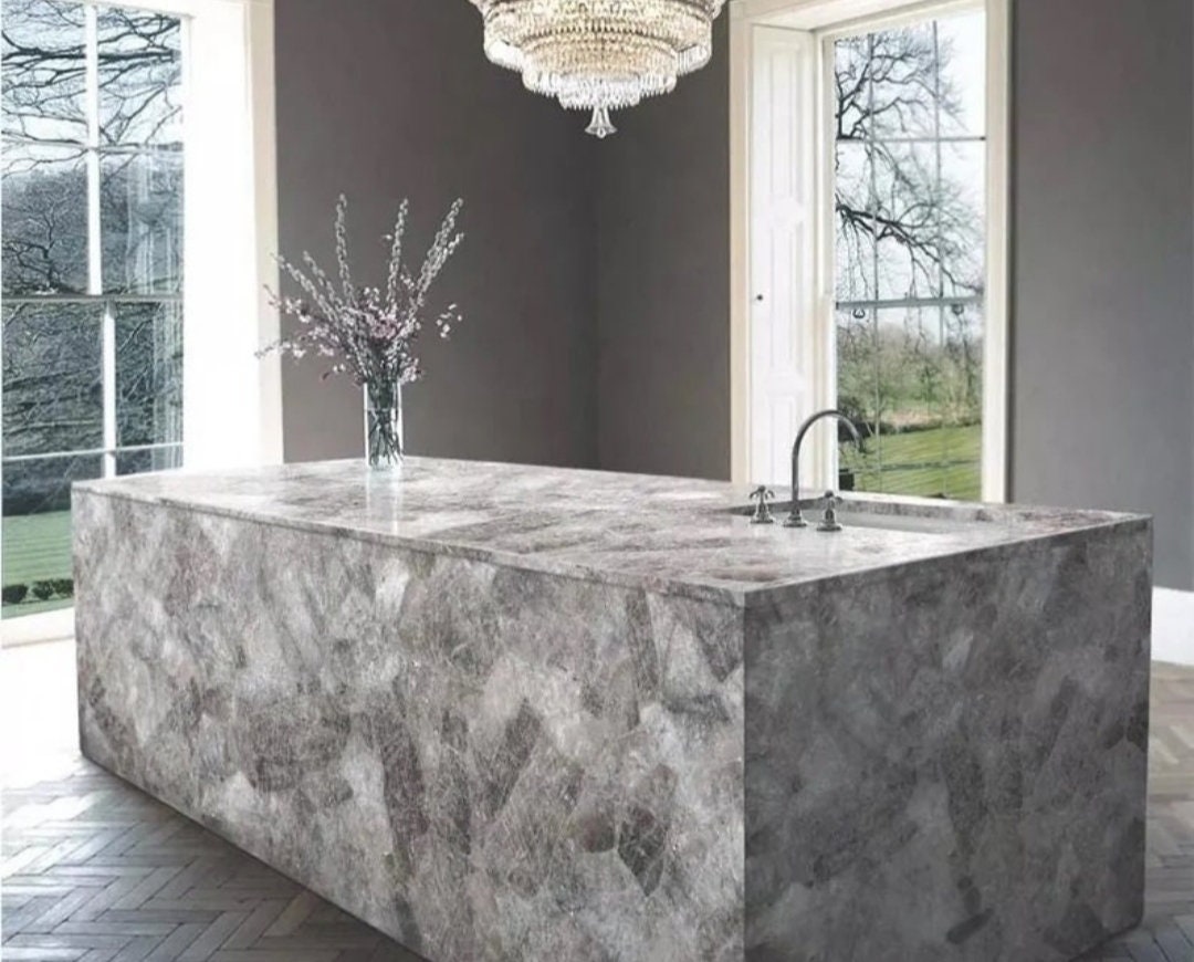 Customize Gray Quartz Table, Grey Quartz Coffee Table, Smoky Quartz ...