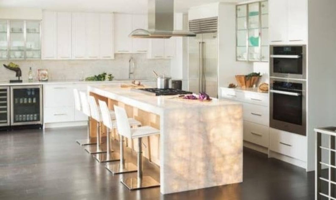 Handmade White Quartz Countertop / Custom Table Quartz Console Table ...