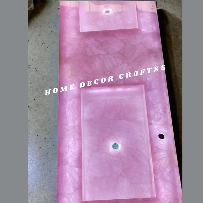 Pink Quartz Backlit Wash Basin Sink / Vanity Counter Top Sinks / Quartz ...