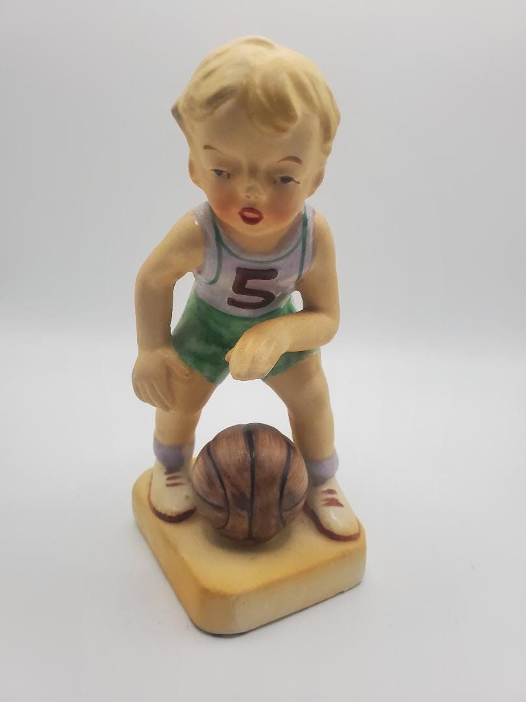 Vintage Adorable Little Boy Basketball Player Figurine~ Made in Japan ...