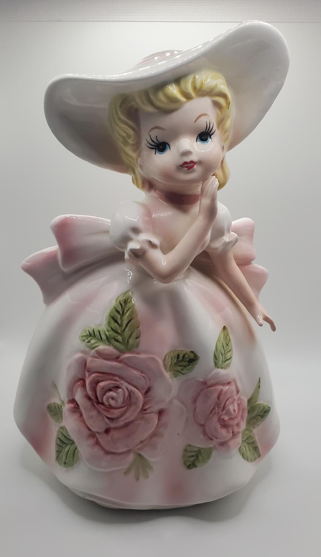 Vintage Relpo Girl Planter Southern Belle Figurine Planter Japan - Etsy