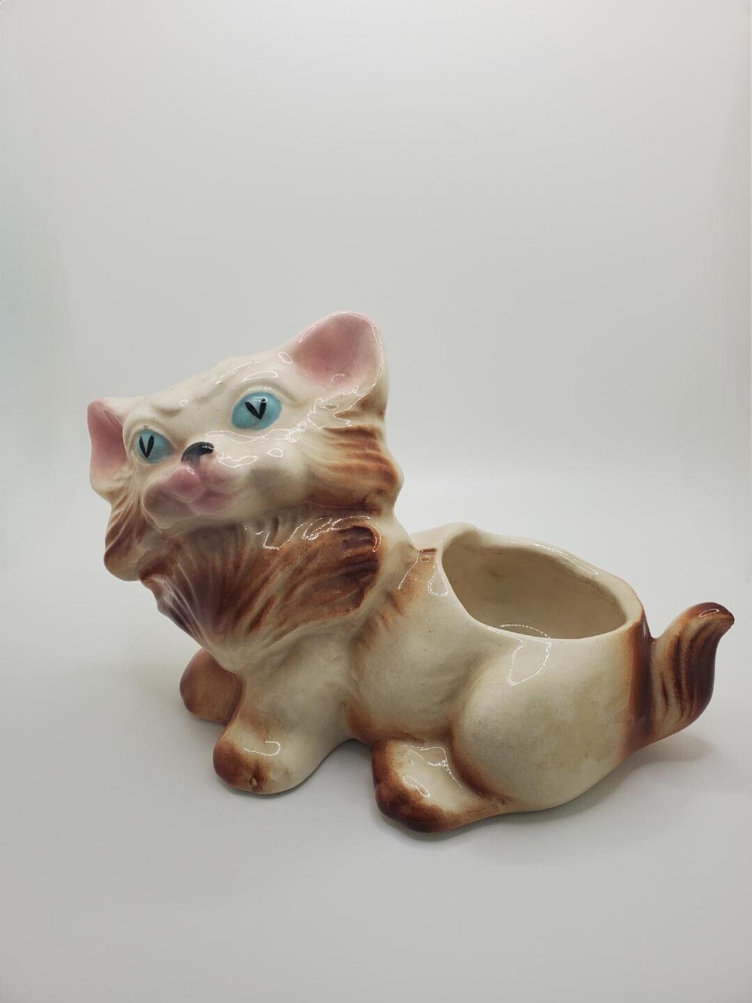 Vintage Kitty Cat Planter Hand Painted Ceramic Possibly a Shawnee - Etsy