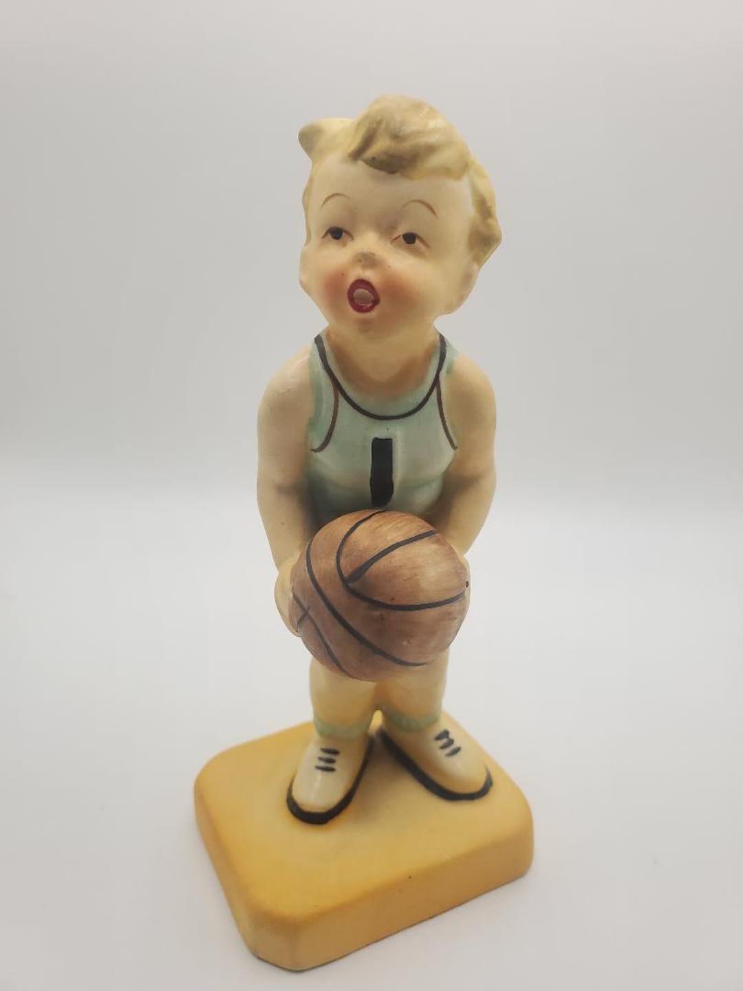 Vintage Adorable Little Boy Basketball Player Figurine~ Made in Japan ...