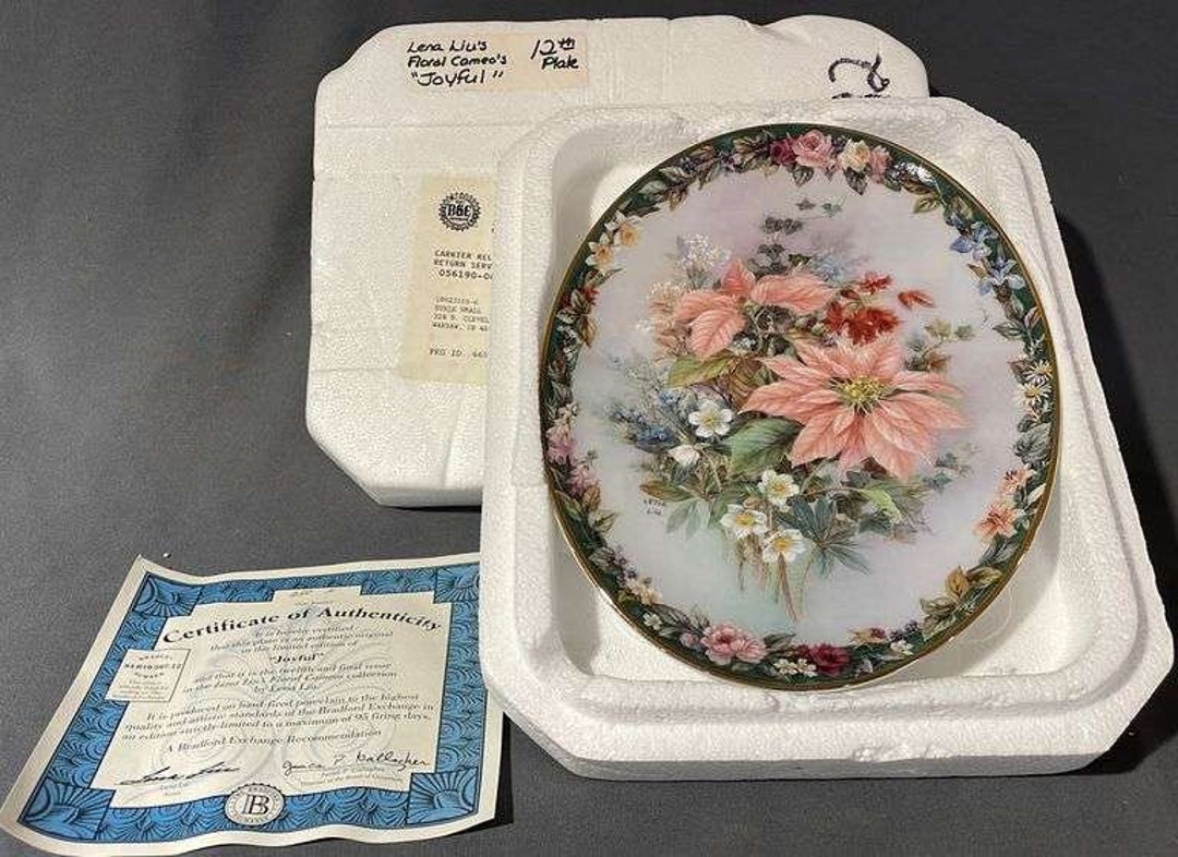 Lena Lius Floral Cameo Collection Porcelain Plate joyful 8 - Etsy