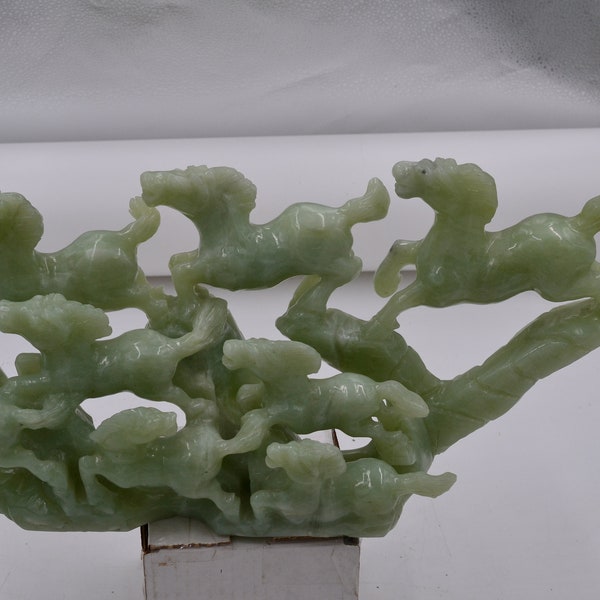 Carved Jade Horse Statue - Etsy
