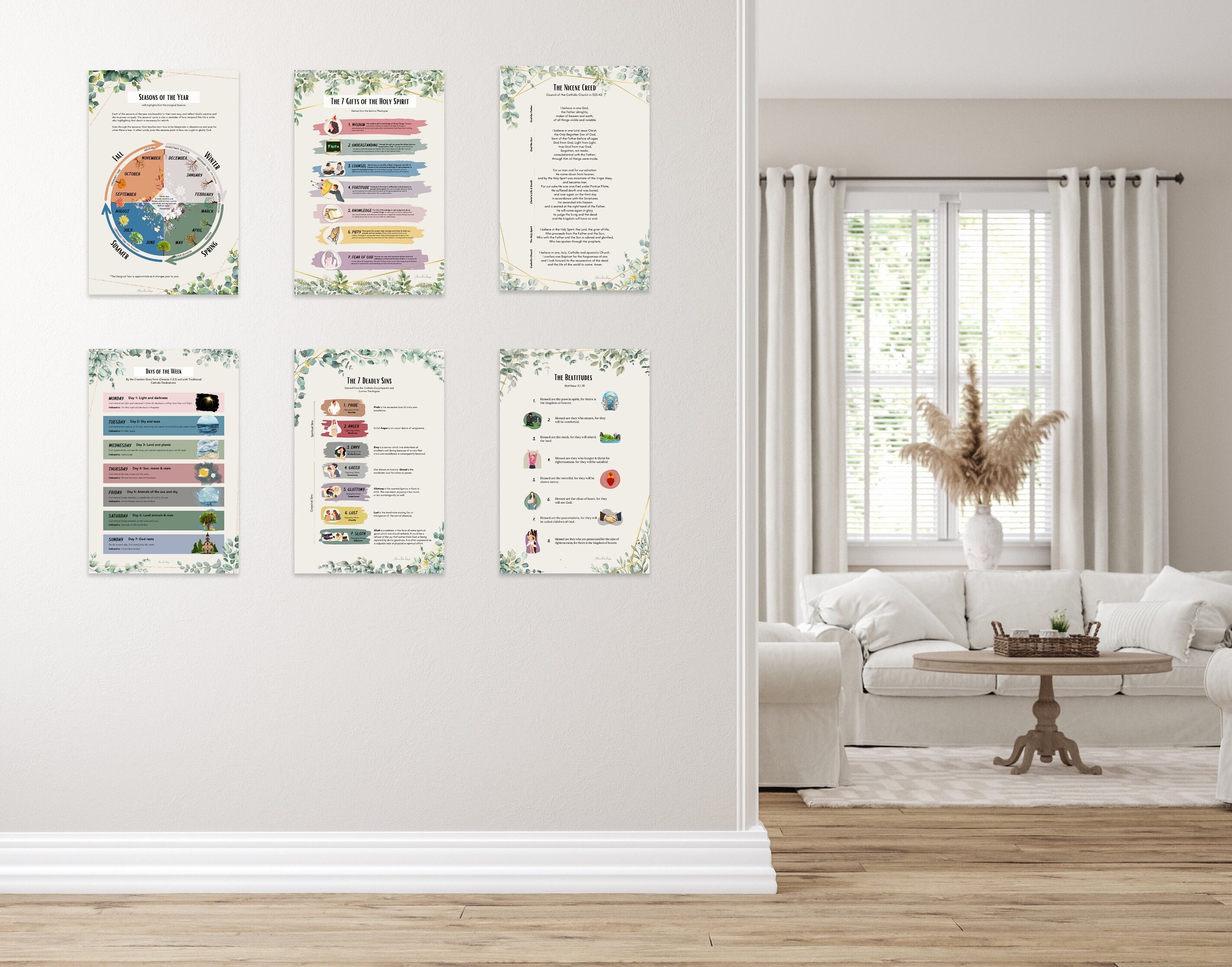 Catholic Educational Posters Bundle Christian Wall Art Faith Decor Kids ...