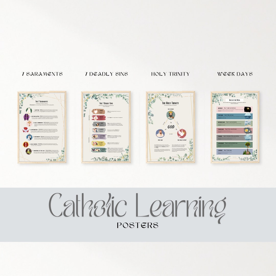 Catholic Poster Art Trinity Christian Poster Art Catholic Sacraments ...