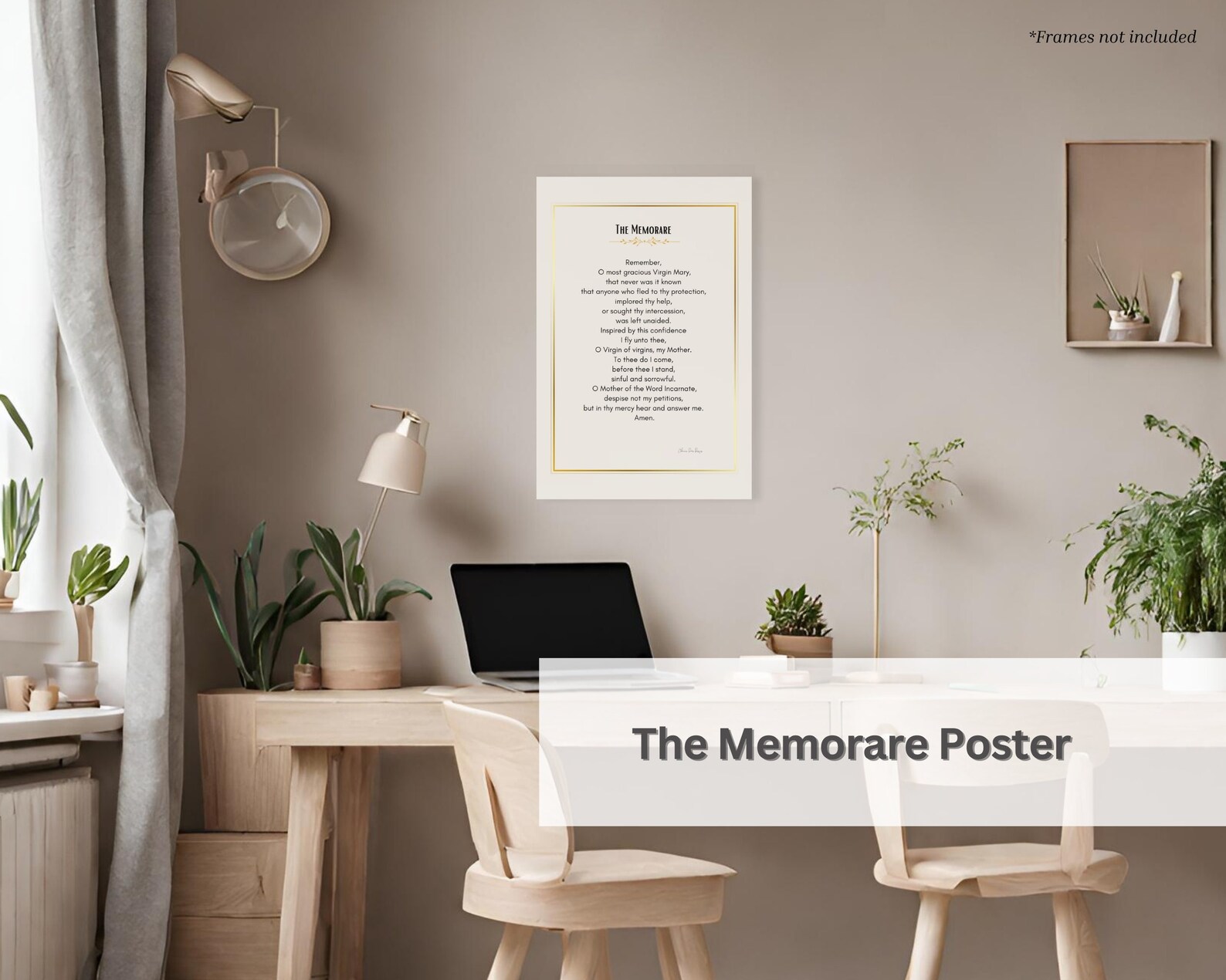 The Memorare Catholic Prayer to Mary Prayer Poster Catholic Art Wall ...