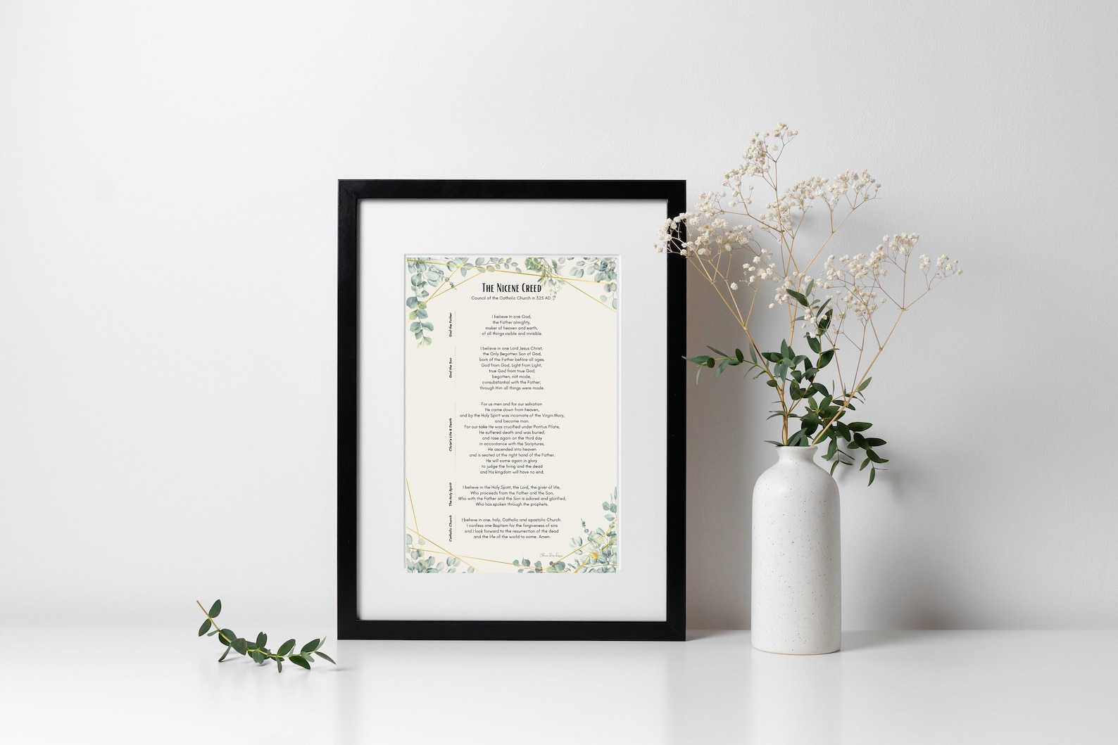 The Catholic Nicene Creed Prayer Poster Card Catholic Art Wall Decor ...