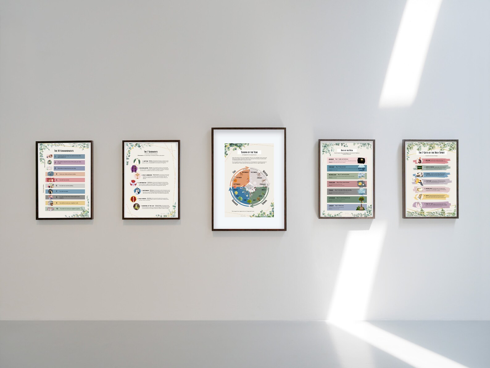 Catholic Educational Posters Bundle Christian Wall Art Faith Decor Kids ...