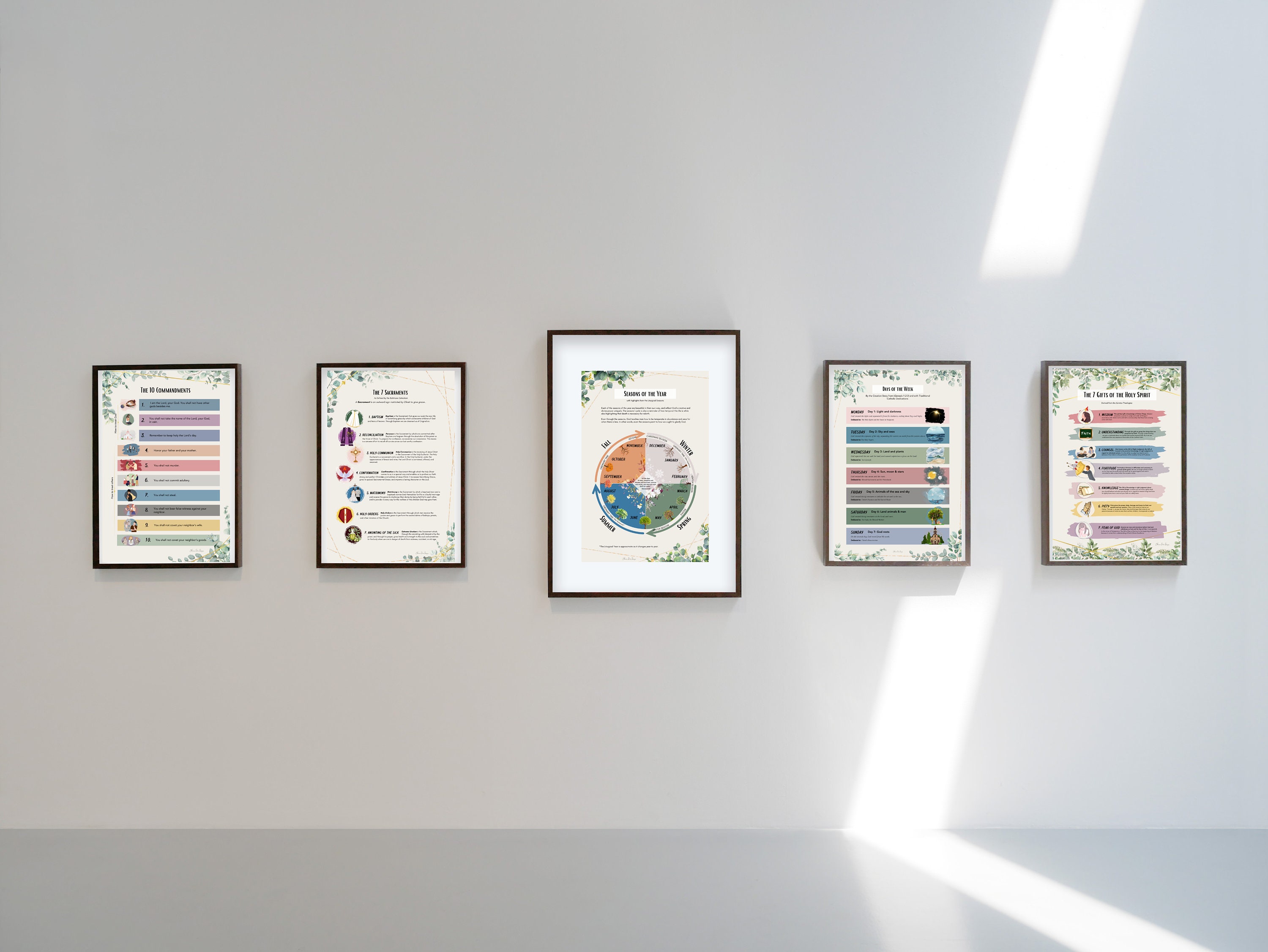 Catholic Educational Posters Bundle Christian Wall Art Faith Decor Kids ...