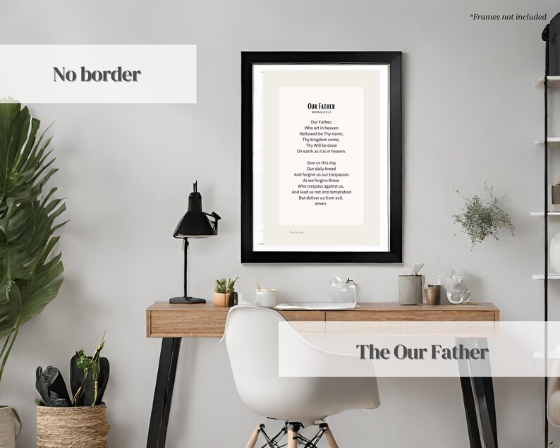 The Our Father Catholic Prayer Christian Poster Card Catholic Art Wall ...