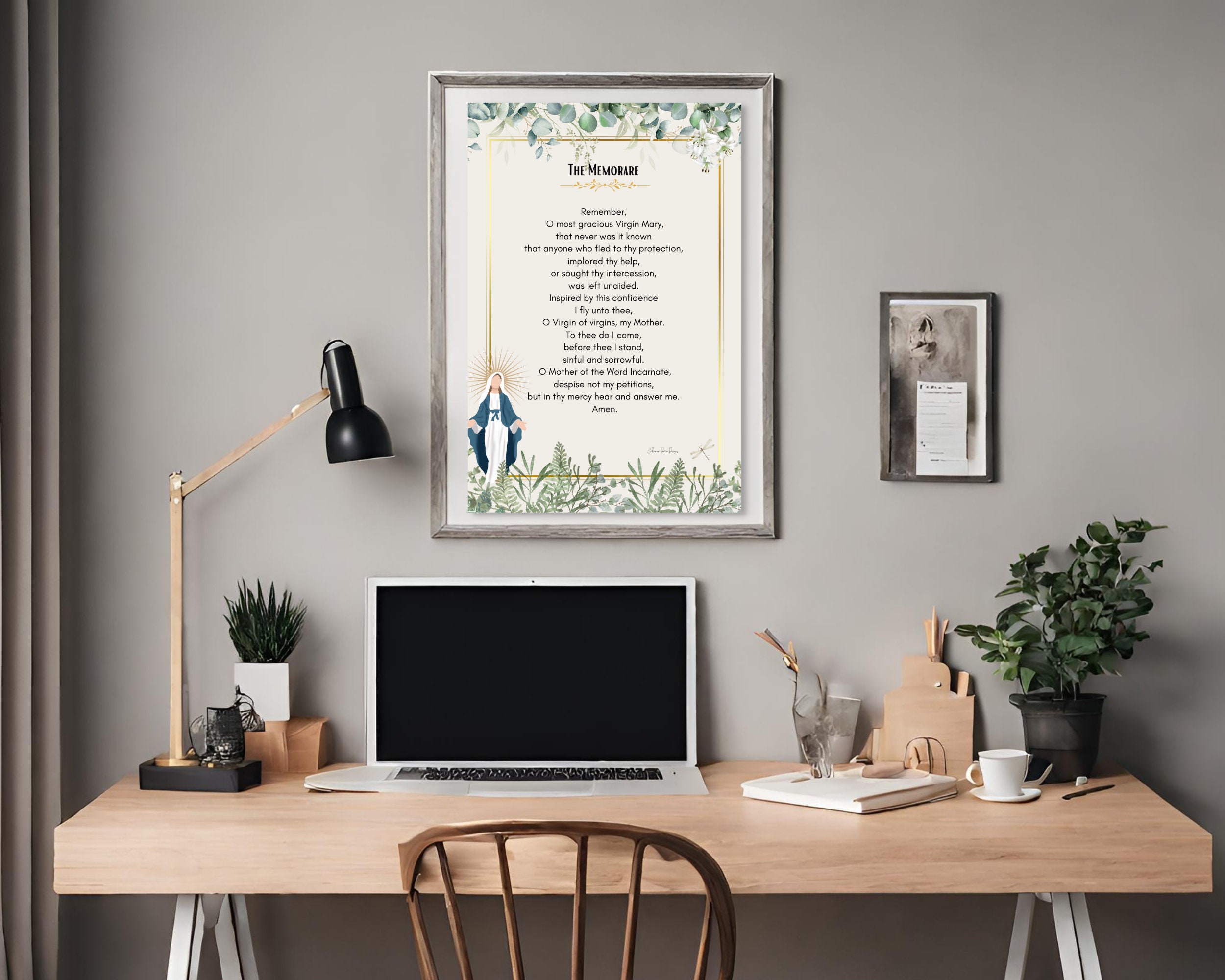 The Memorare Catholic Prayer to Mary Prayer Poster Catholic Art Wall ...