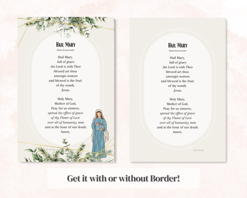 Hail Mary Prayer Poster Catholic Art Learn Kid Activity Homeschool ...
