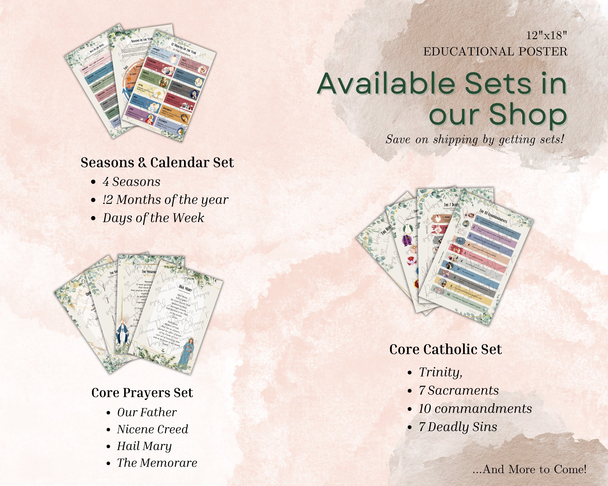 Seven Gifts of Holy Spirit Poster Catholic Poster Holy Spirit ...