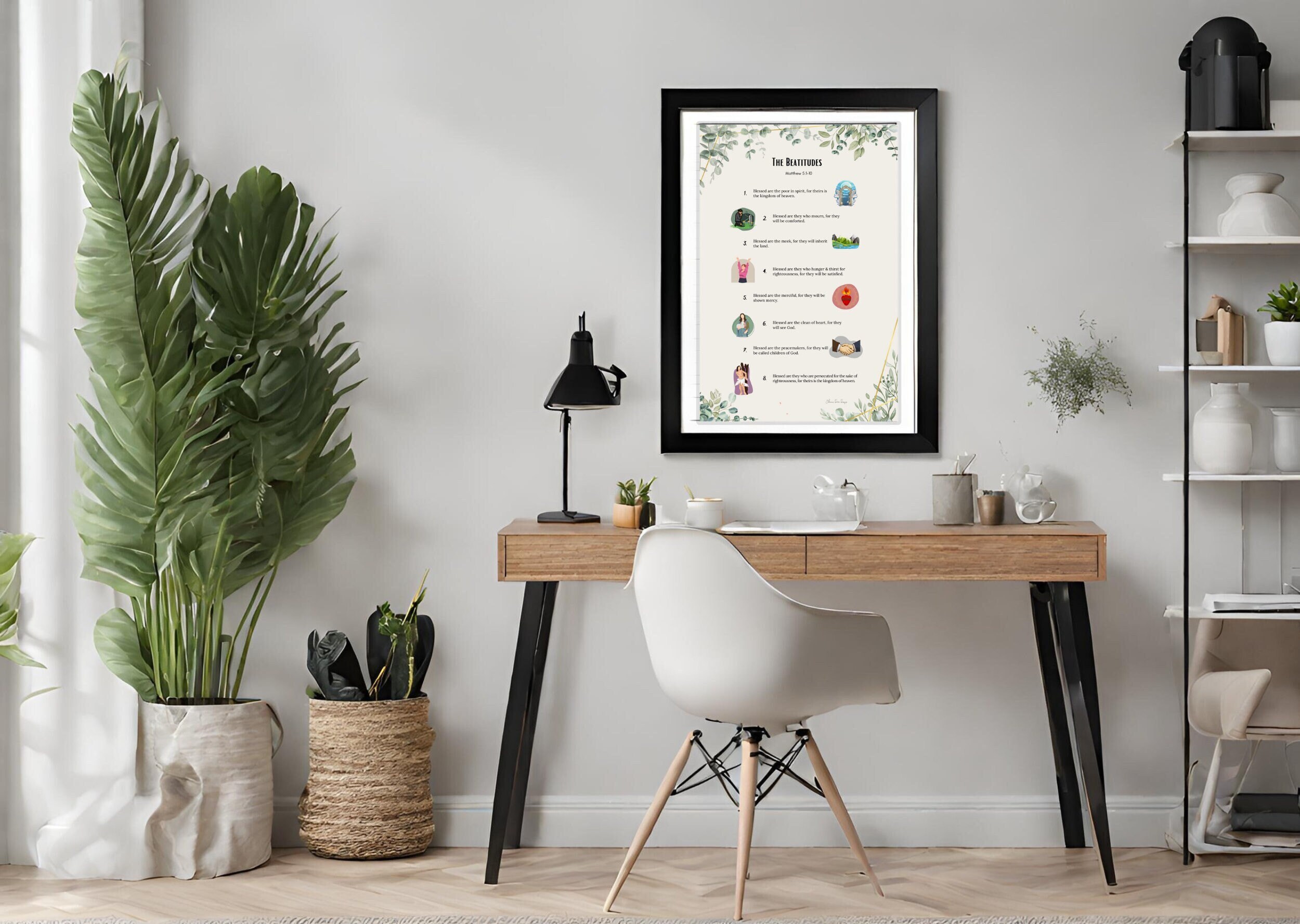 Christian Beatitudes Bible Poster Kid Activity Learning Teaching Art ...