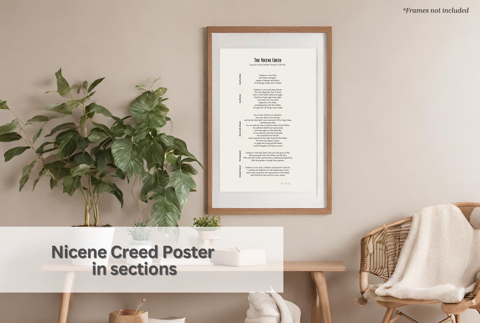 The Catholic Nicene Creed Prayer Poster Card Catholic Art Wall Decor ...