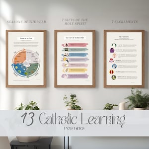 Catholic Educational Posters Bundle Christian Wall Art Faith Decor Kids ...