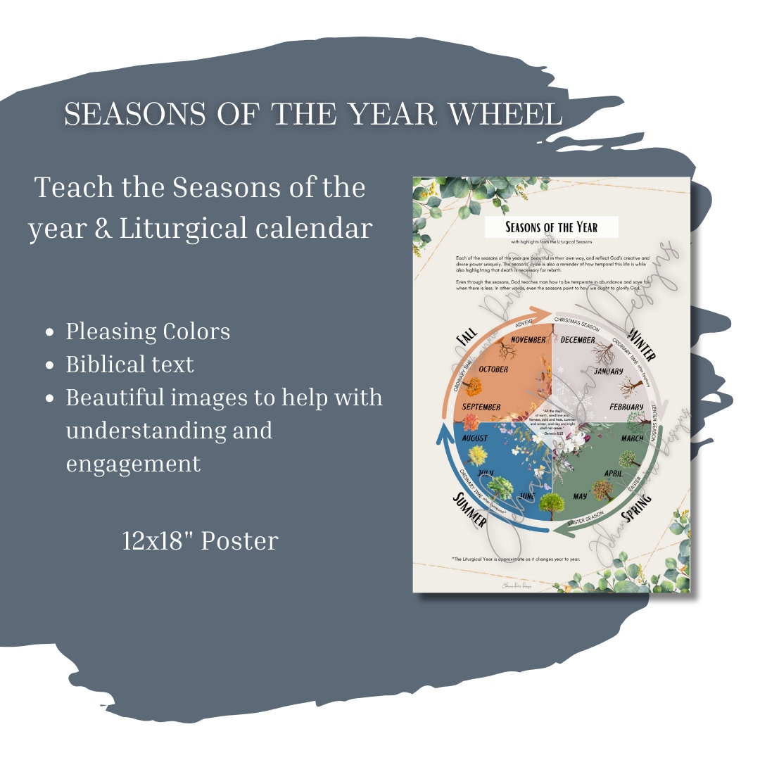 Catholic Seasons Learning Poster Wheel Liturgical Calendar Fun Poster ...