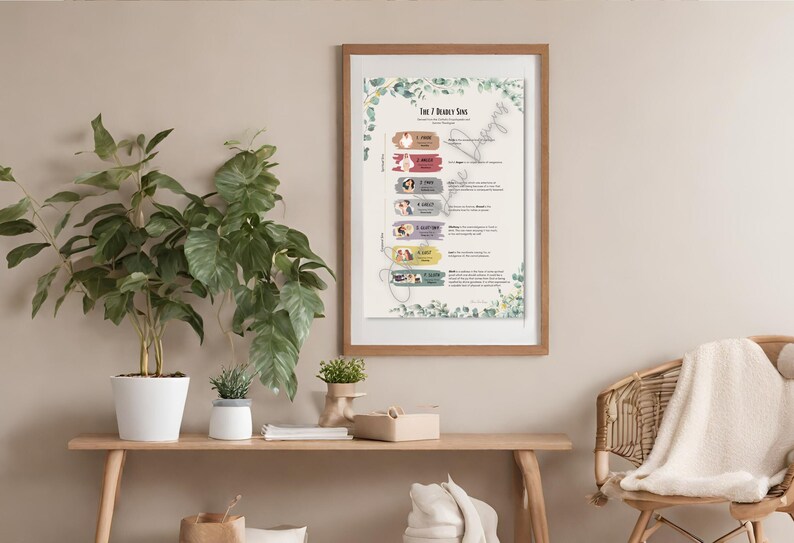 The Seven Deadly Sins Poster Catholic Educational Poster Kid Activity ...