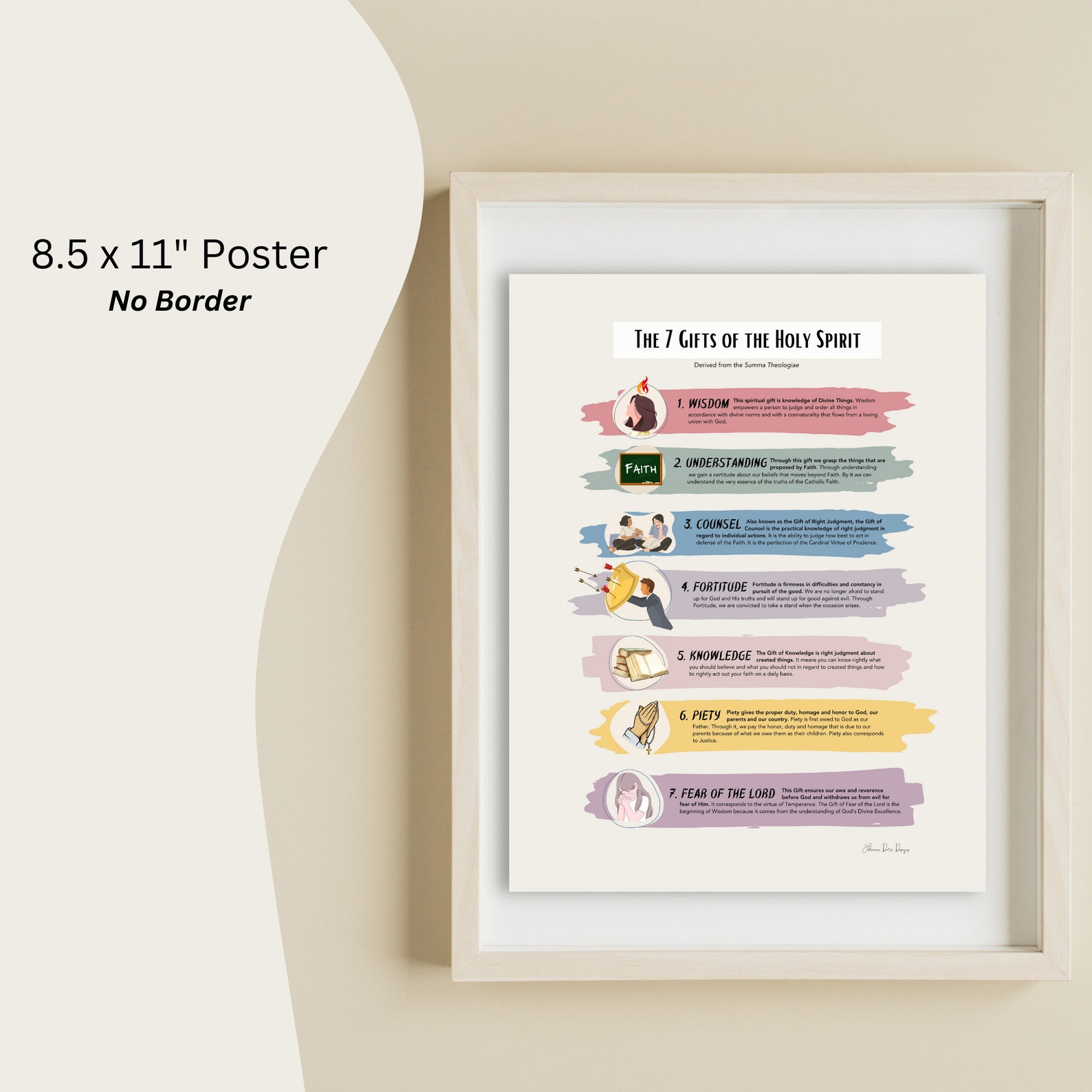 Seven Gifts of Holy Spirit Poster Catholic Poster Holy Spirit ...