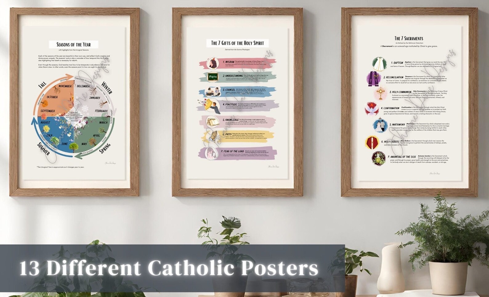 Catholic Educational Posters Bundle Christian Wall Art Faith Decor Kids ...