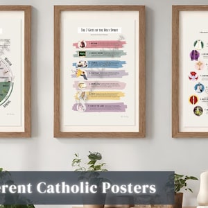 Catholic Educational Posters Bundle Christian Wall Art Faith Decor Kids ...