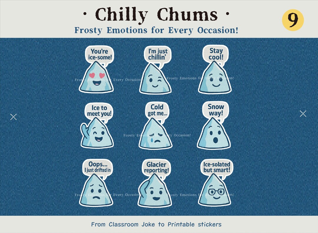 Printable Winter Emoji Sticker Bundle | Chilly Chums Ice Emojis | Cute ...