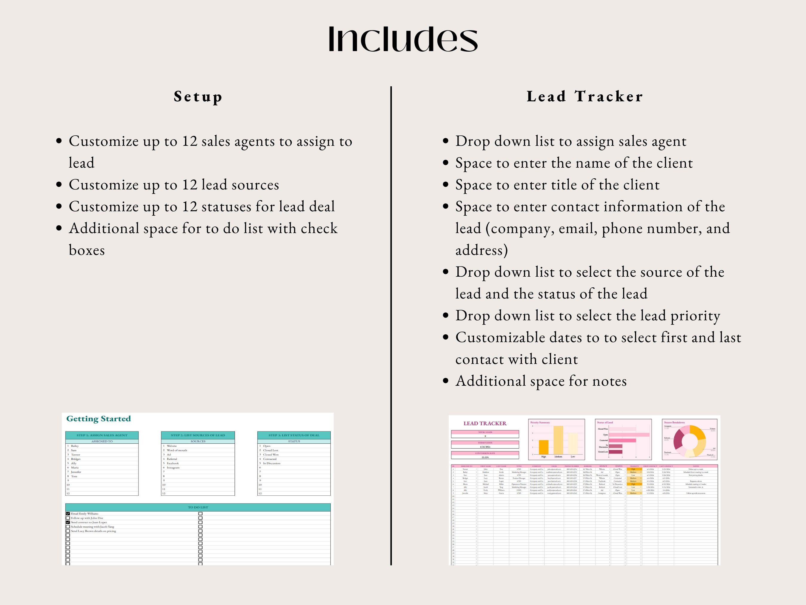 Lead Tracker Google Sheets Client Tracker Template Client Management ...