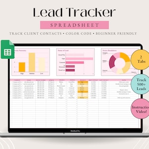 Lead Tracker Google Sheets Client Tracker Template Client Management Lead Sales Tracker Small ...