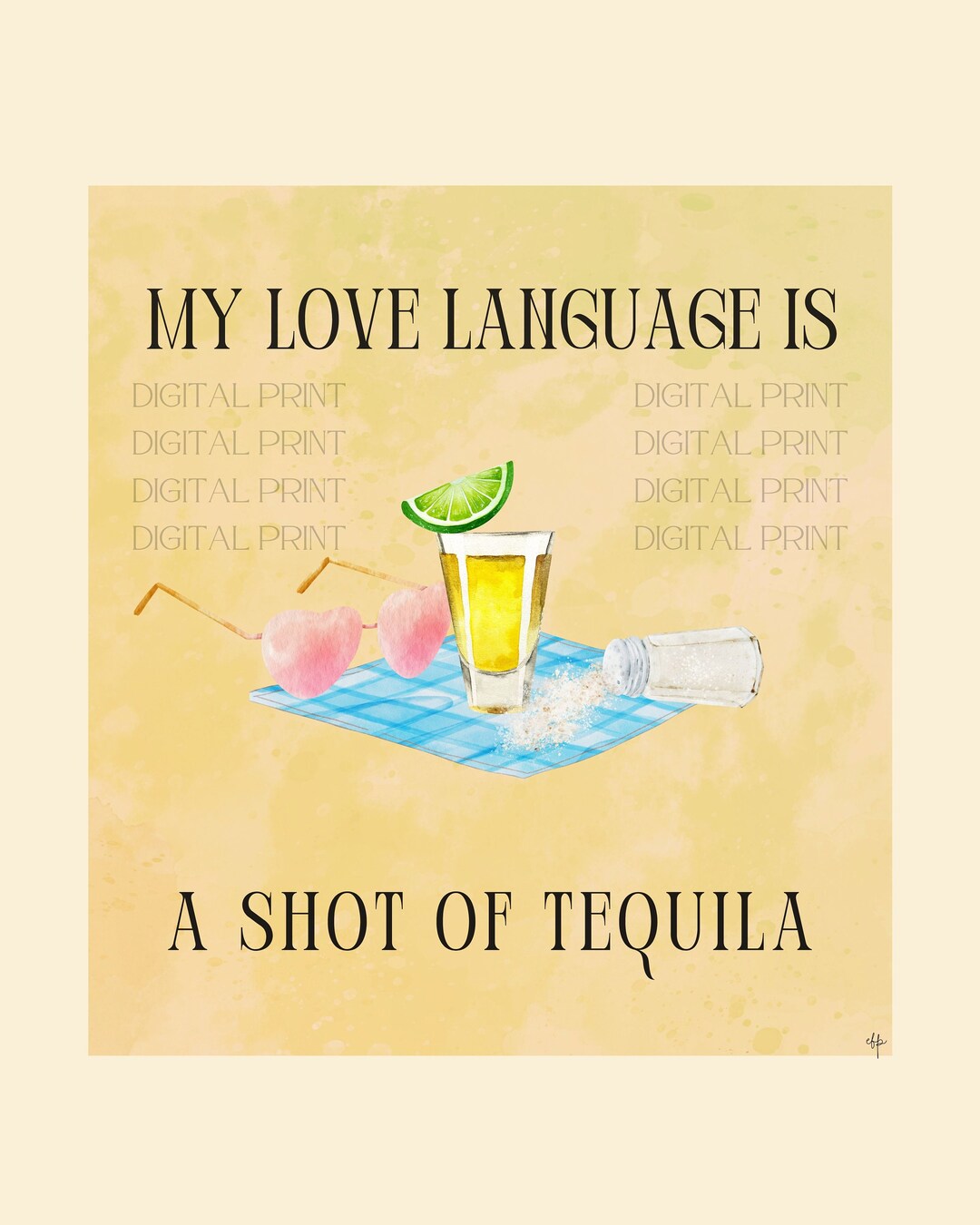 Drinks as Love Languages; Shot of Tequila - Etsy