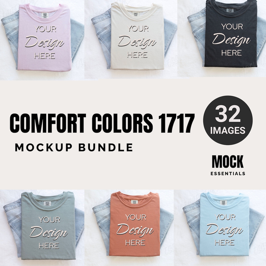 Comfort Colors 1717 Mockup Bundle, Folded Flatlay Mockups, Comfort ...