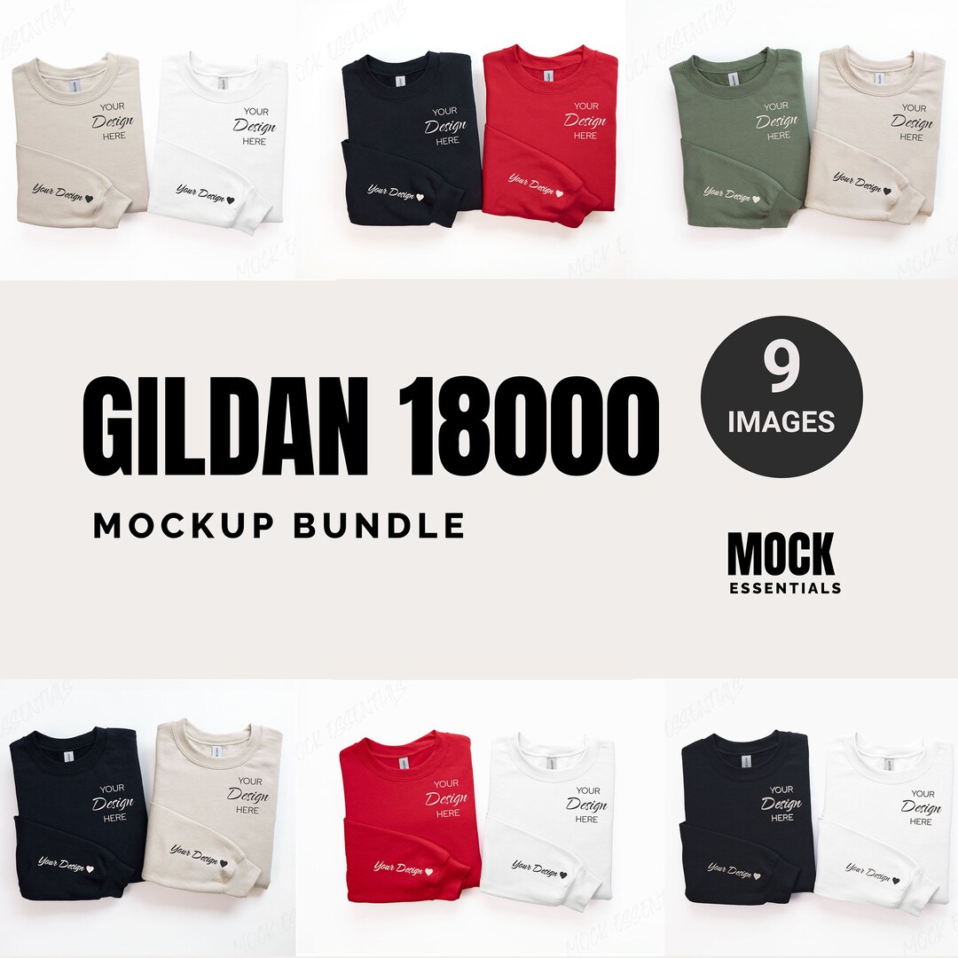 Sleeve Mockup Bundle Gildan 18000 Couple Mockup Bundle Wedding Mockup ...