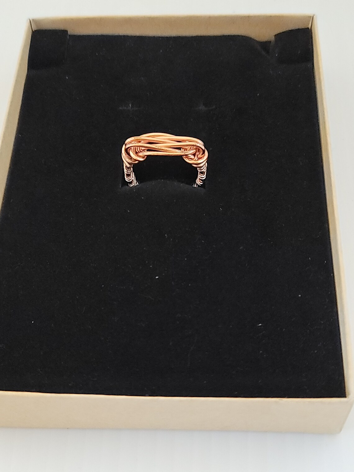 Unisex Large Copper Ring, Coated Wire, Sturdy, Intricate Size 10 1/2 - Etsy