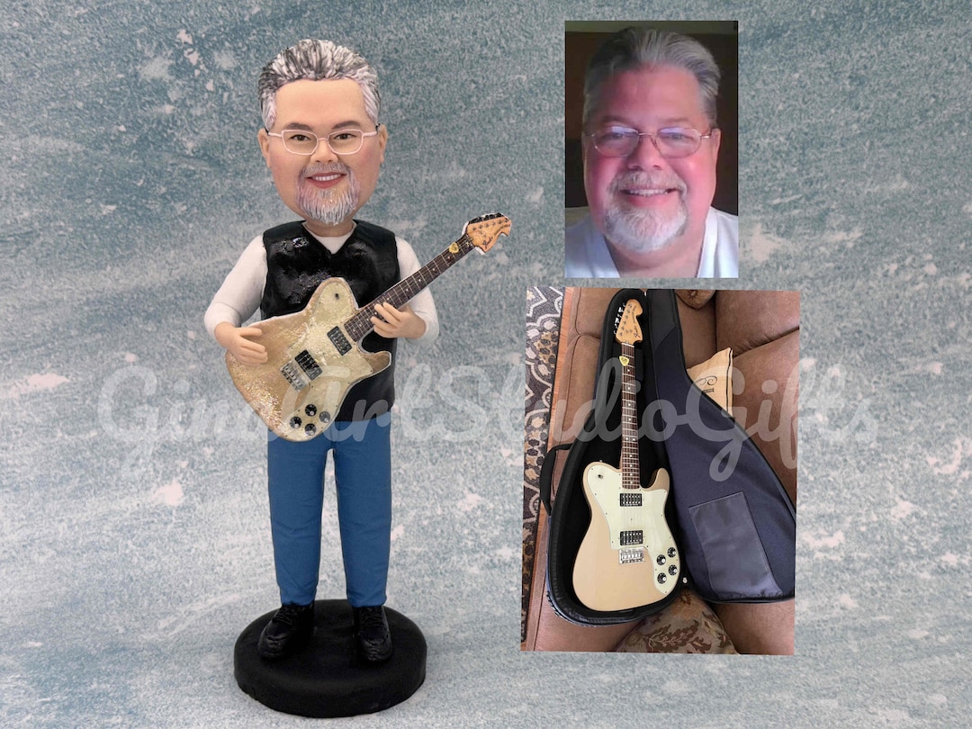 Man Playing Guitar Bobblehead Custom, Personalized Gift for Music Lover ...