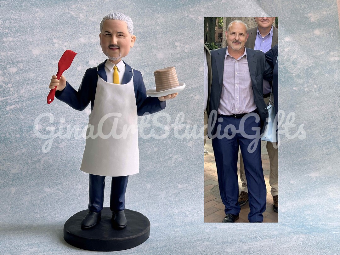 Chef Bobblehead Custom, Cook Figurine Personalized, Chef Birthday Cake ...