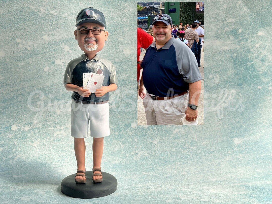 Custom Bobblehead for Man Love Playing Cards, Funny Christmas Tree ...