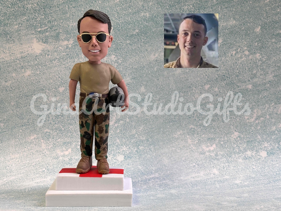 Pilot Bobblehead Custom, Christmas Gift for Pilot, Aviator Birthday ...