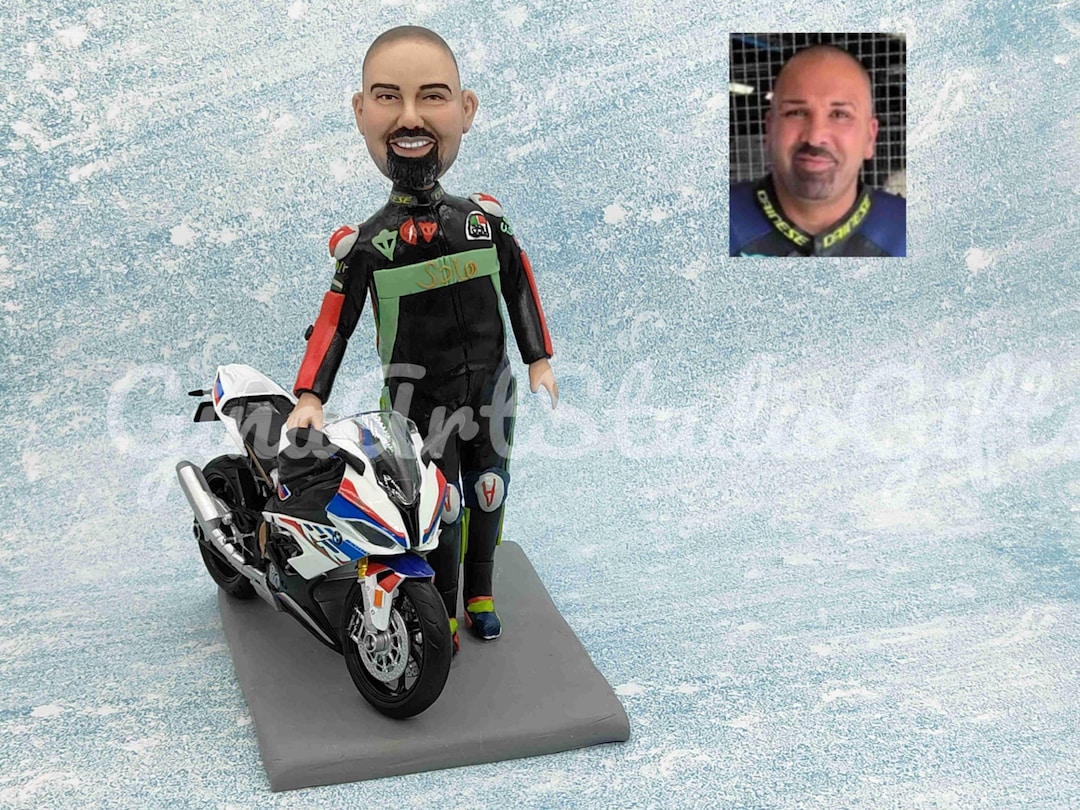Custom Motorcycle Bobblehead, Motorcycle Figurine, Biker Wedding Gift ...