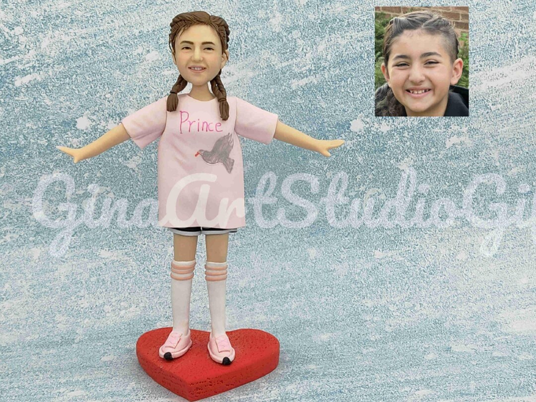 Custom Girl Birthday Gift, Custom Little Girl Bobblehead, Custom Cake ...