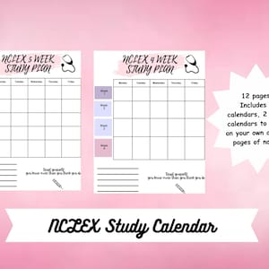 NCLEX Study Plan, Planner and Notes! - Etsy