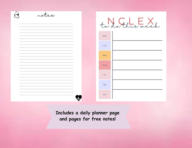 NCLEX Study Plan, Planner and Notes! - Etsy
