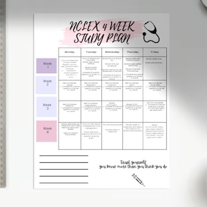 NCLEX Study Plan, Planner and Notes! - Etsy