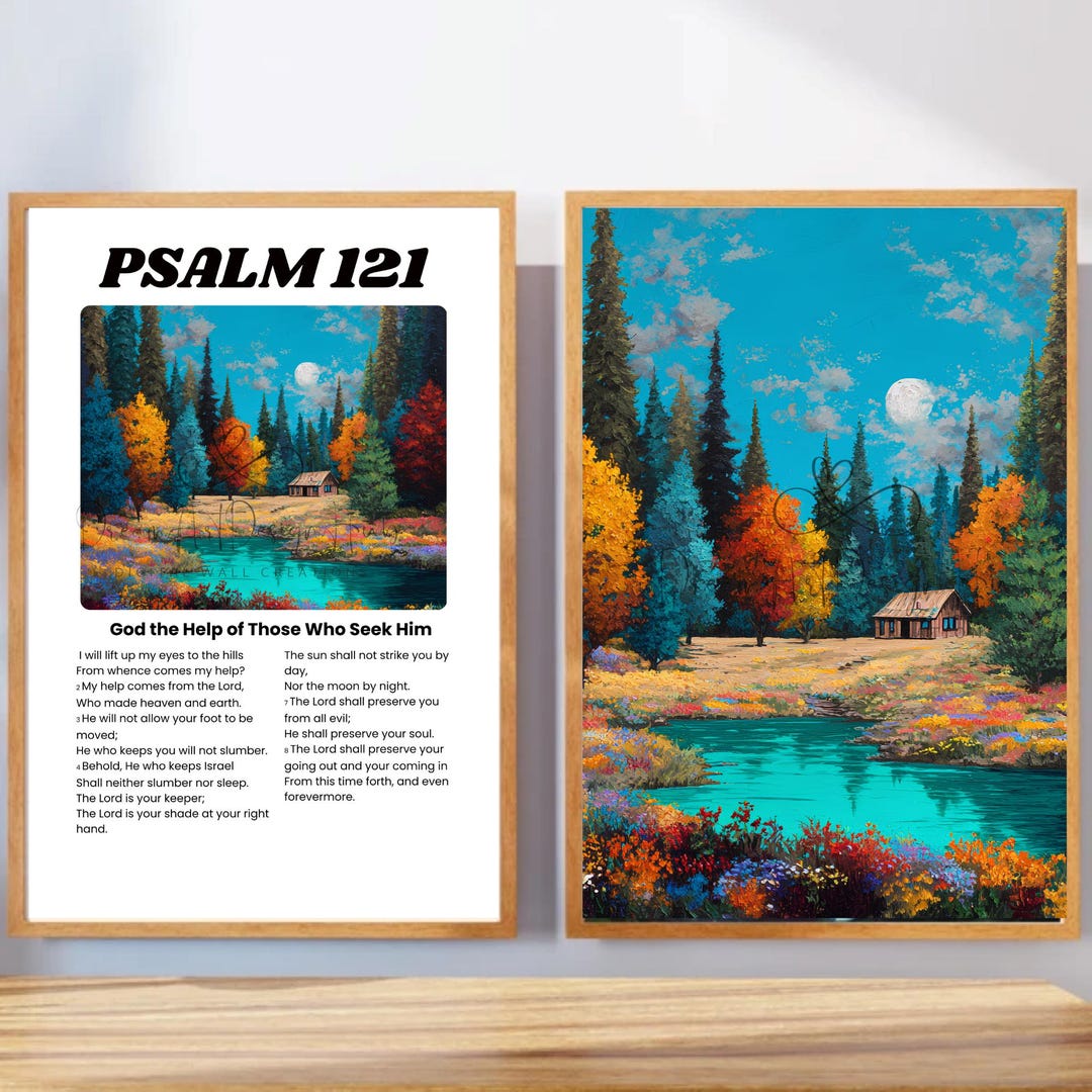Psalm 121 Fall Cabin Print: Christian Scripture Art (digital Download ...