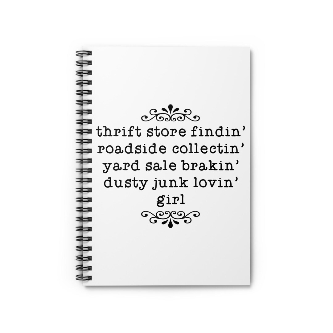 Vintage Inspired Spiral Notebook for Thrift Store Lovers Perfect Gift ...