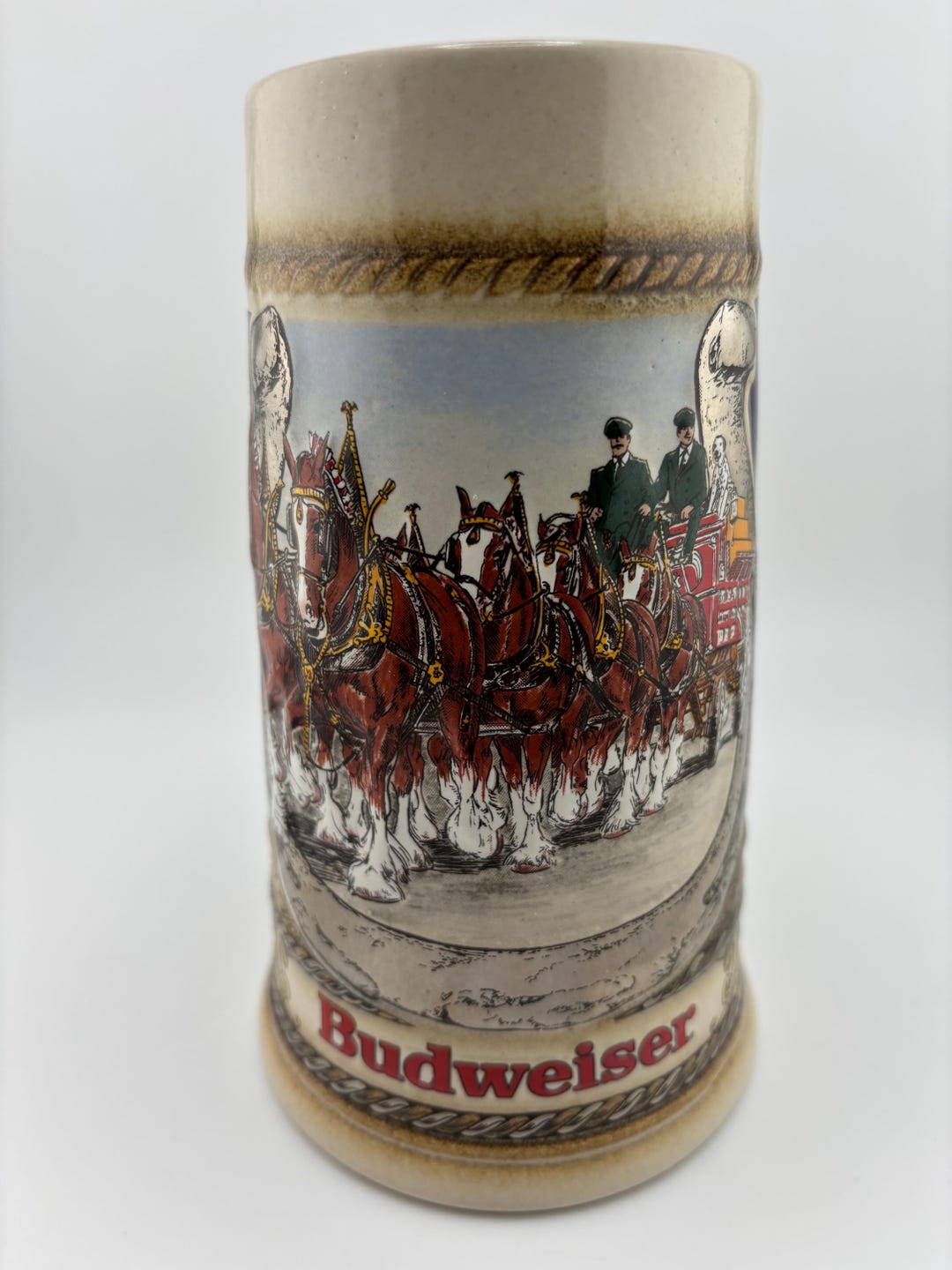 Budweiser 1986 Horseshoe Stein Clydesdale Horses Beer Stein Staffel ...