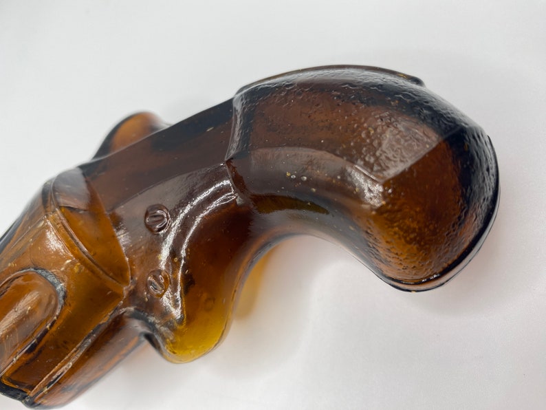 Amber Glass Revolver With Metal Lid Used to Hold Candy - Etsy